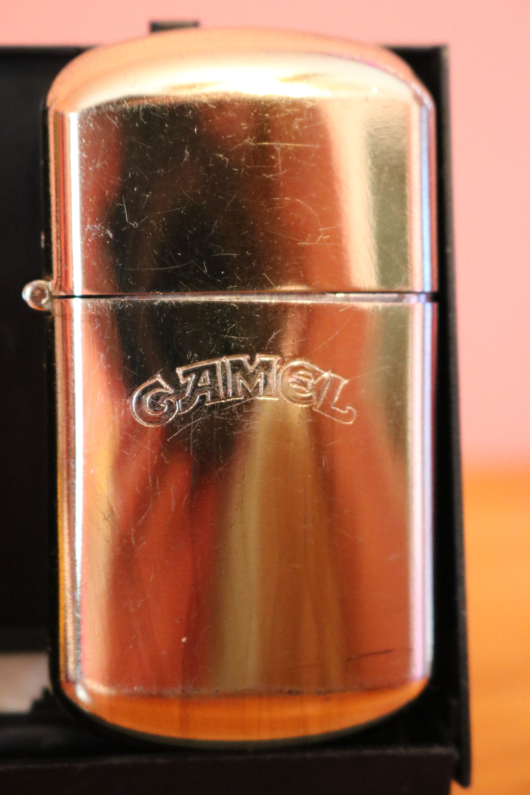 Vintage Camel Gold Mirror Hinged Lighter