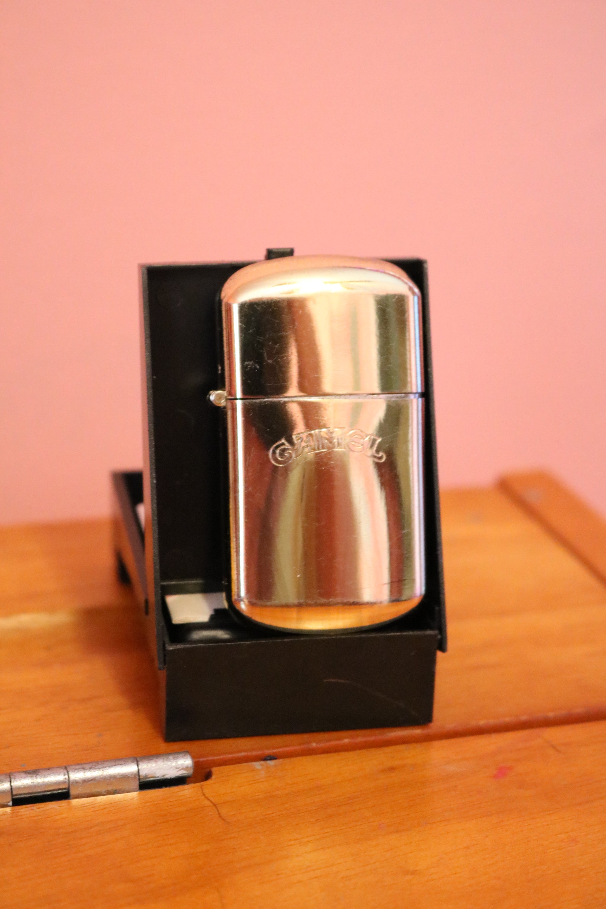 Vintage Camel Gold Mirror Hinged Lighter